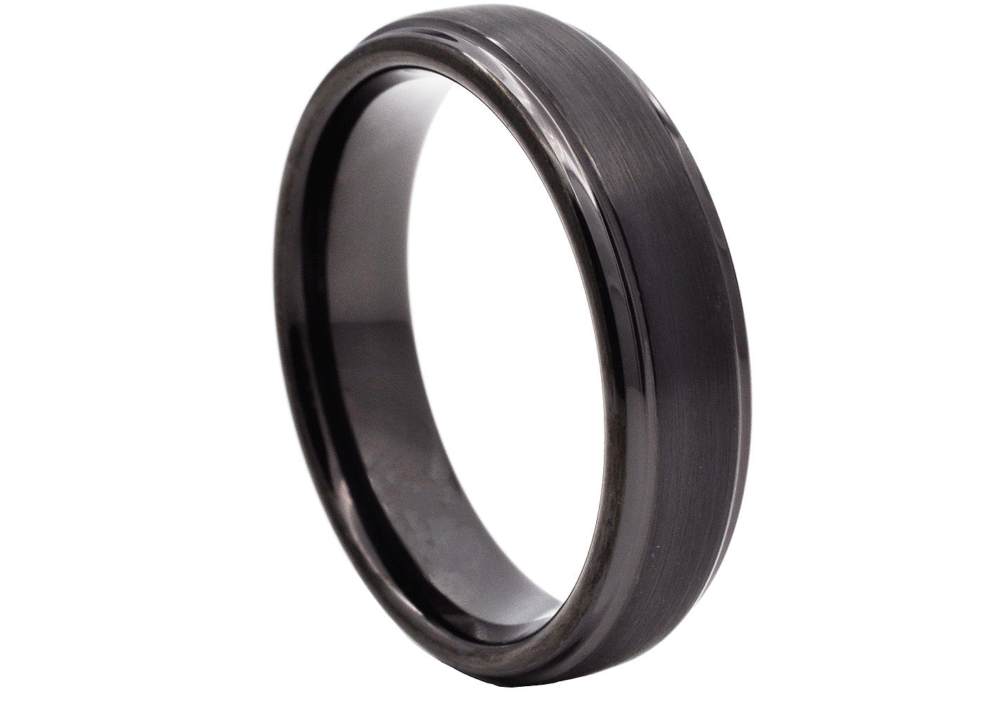 Men s 6mm All Black Plated Tungsten Band Ring 10.5